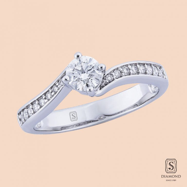Twist Channel Diamond Engagement Ring – S.Diamond